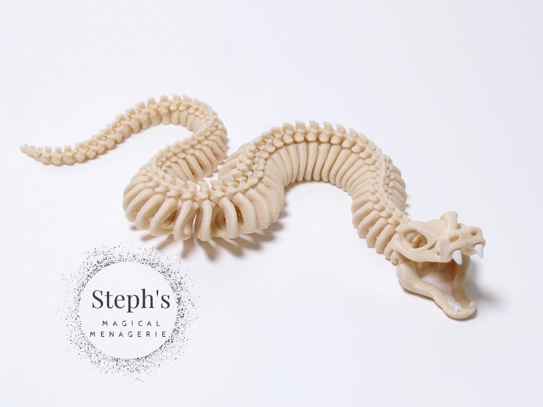 Snake Fossil | Snake Skeleton Figurine | Hand-painted | Made-to-order ...