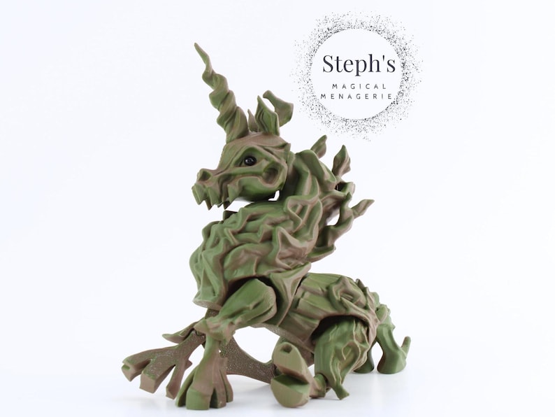 Elden Wood Unicorn | Mythical Unicorn Figurine| Hand-painted | Made-to ...