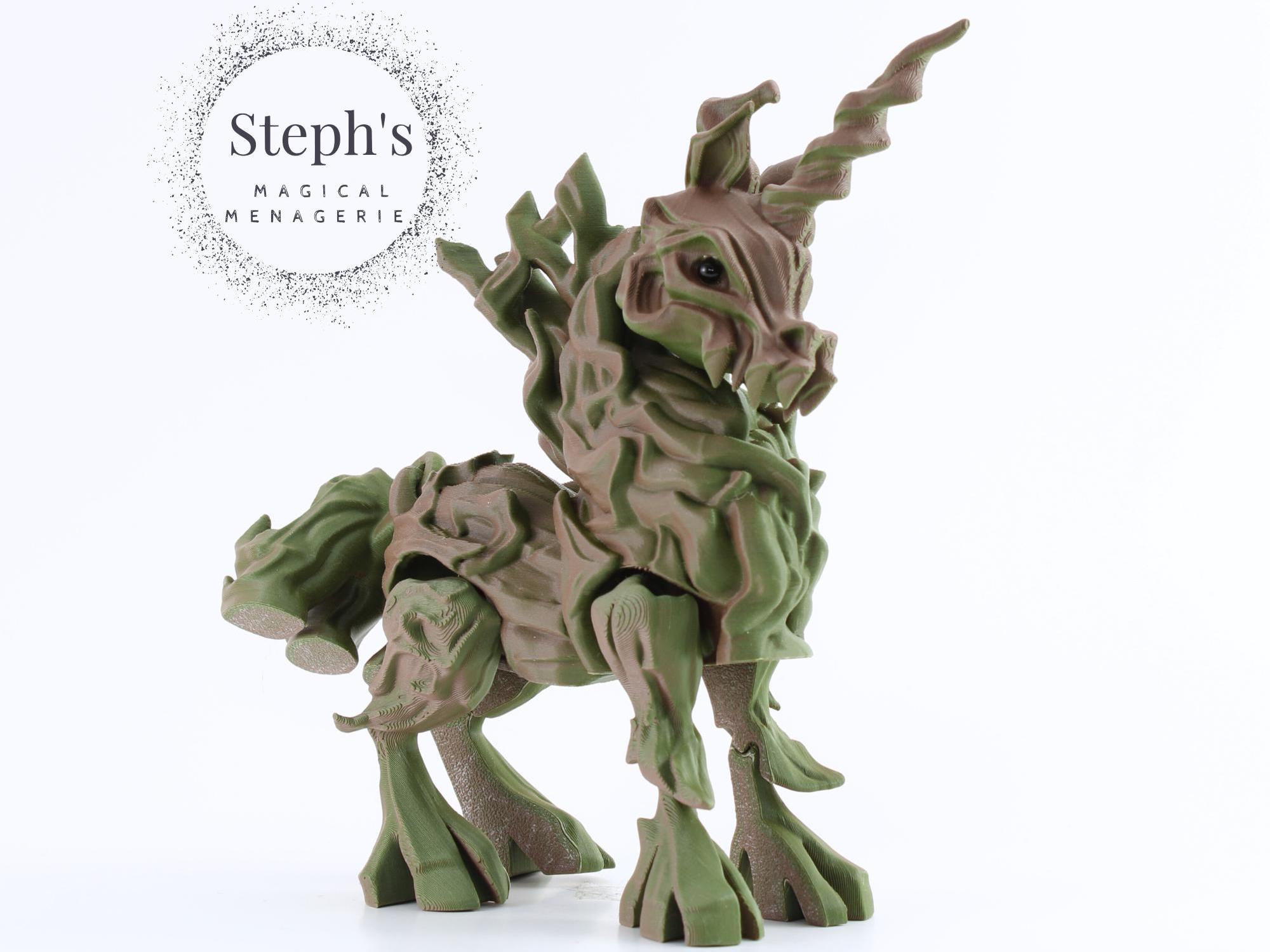 Elden Wood Unicorn | Mythical Unicorn Figurine| Hand-painted | Made-to ...