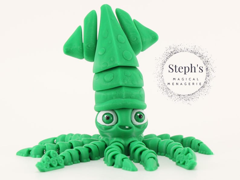 Squid | Smiling Cephalopod Figurine | Hand-painted | Made-to-order ...