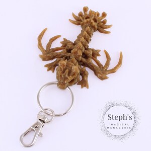 3D Printed Dragon Keychain Tiny Hollow Dragon Keychain Cinderwing3d Articulated Fidget Keychain ...