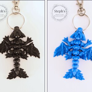 Flexible Dragon 3D Print | Tiny Crystal Dragon Keychain | Hand-painted ...