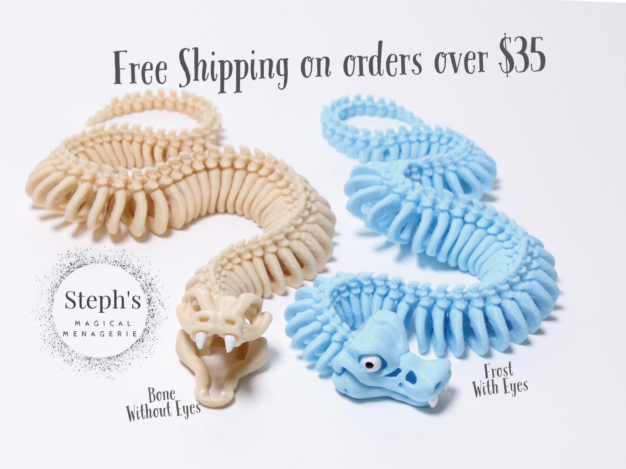 Snake Fossil | Snake Skeleton Figurine | Hand-painted | Made-to-order ...