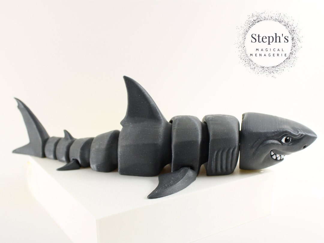 Articulated Shark Toy Great White Shark Flexible Shark Matmiremakes Articulated Fidget Toy - Etsy
