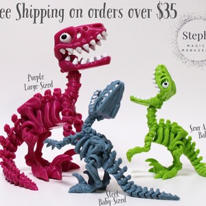Raptor Fossil | Dinosaur Skeleton Figurine | Hand-painted | Made-to ...