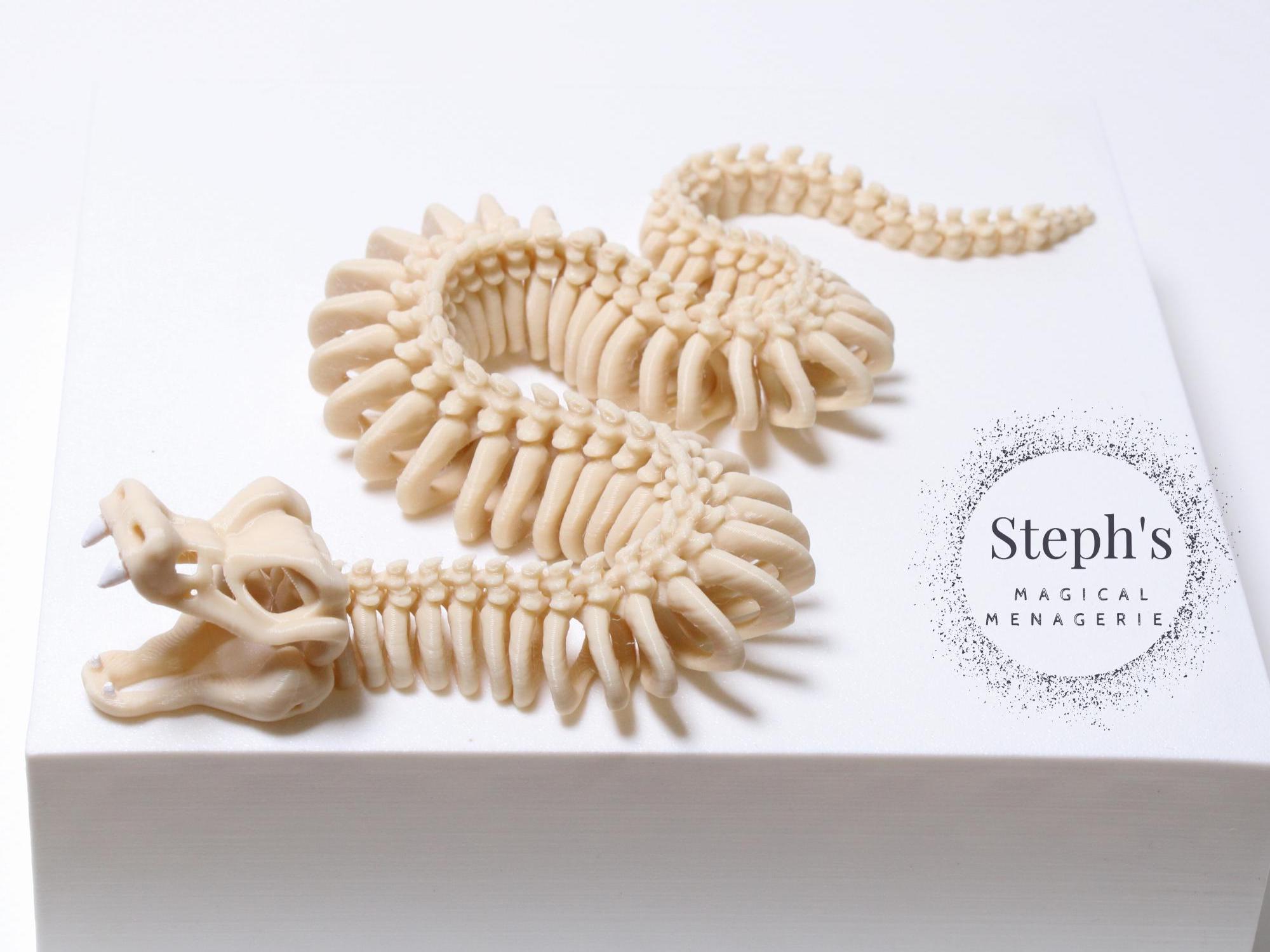 Snake Fossil | Snake Skeleton Figurine | Hand-painted | Made-to-order ...
