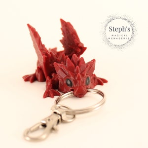 Flexible Dragon 3D Print Tiny Crystal Dragon Keychain Cinderwing3d ...