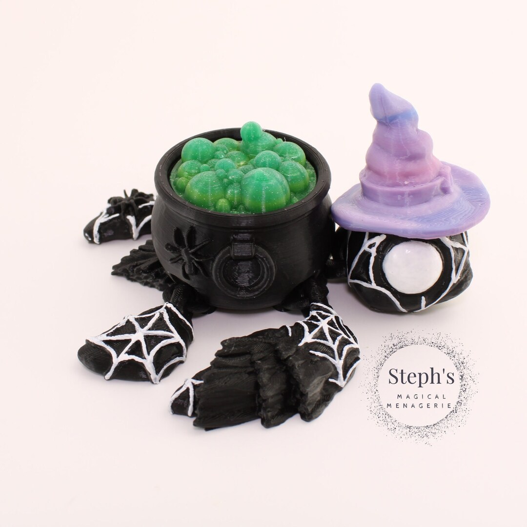 Articulated Turtle Witch Turtle With Cauldron Cinderwing3d Articulated ...