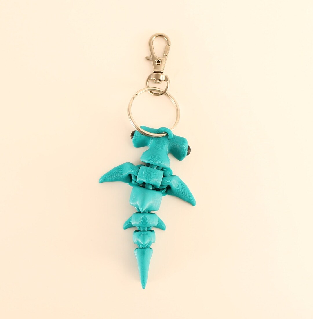 Flexible Shark 3D Print Hammerhead Keychain Cinderwing3d - Etsy