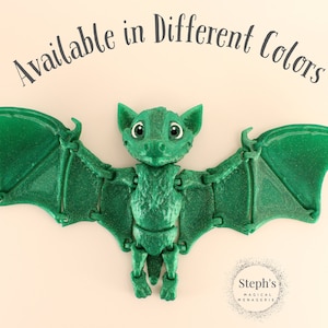 3D Printed Bat Toy | Fruit Bat With Flexible Wings | Hand-painted ...