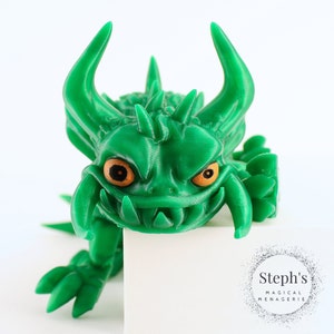 3D Printed Articulated Cryptid | Wisconsin Hodag | Hand-painted | Made ...