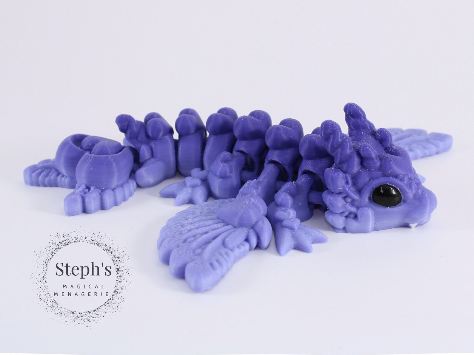 Articulated Fidget Toy Tiny Heart Dragon Baby-sized 3D Printed Magical ...