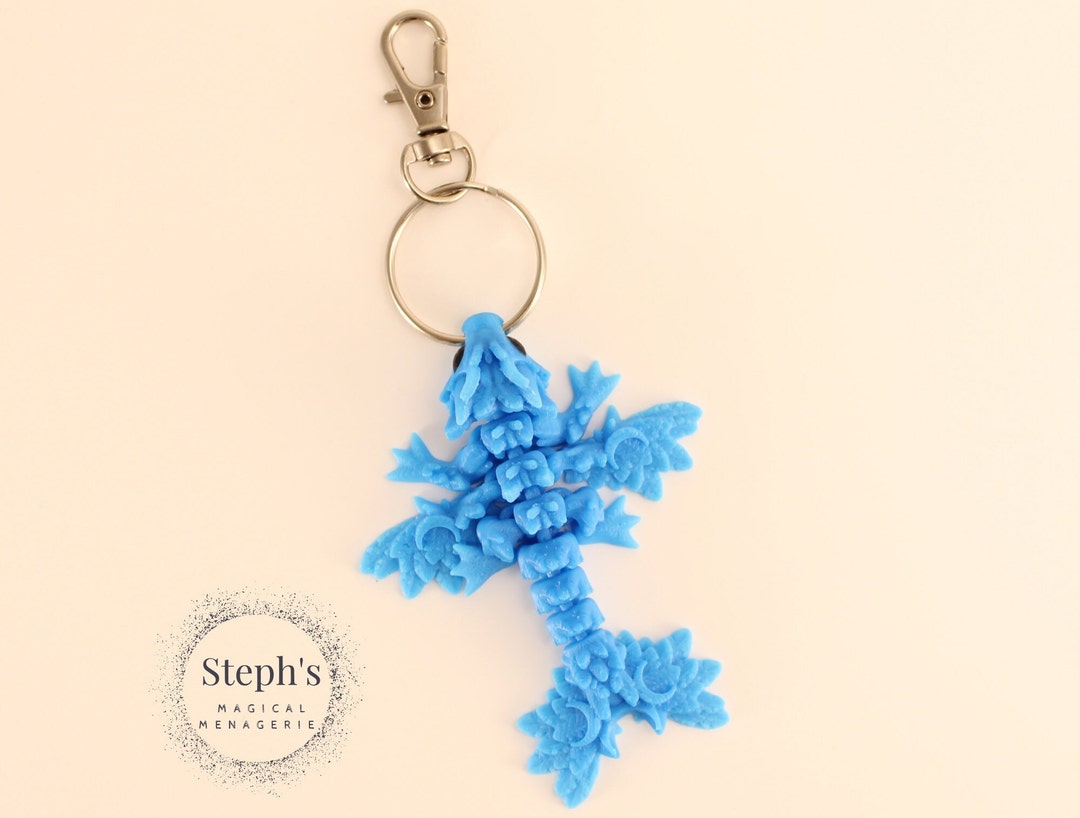 Flexible Dragon 3D Print | Tiny Lunar Dragon Keychain | Made-to-order ...