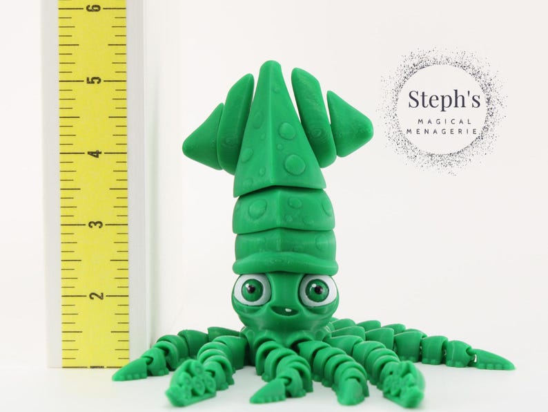 Squid | Smiling Cephalopod Figurine | Hand-painted | Made-to-order ...