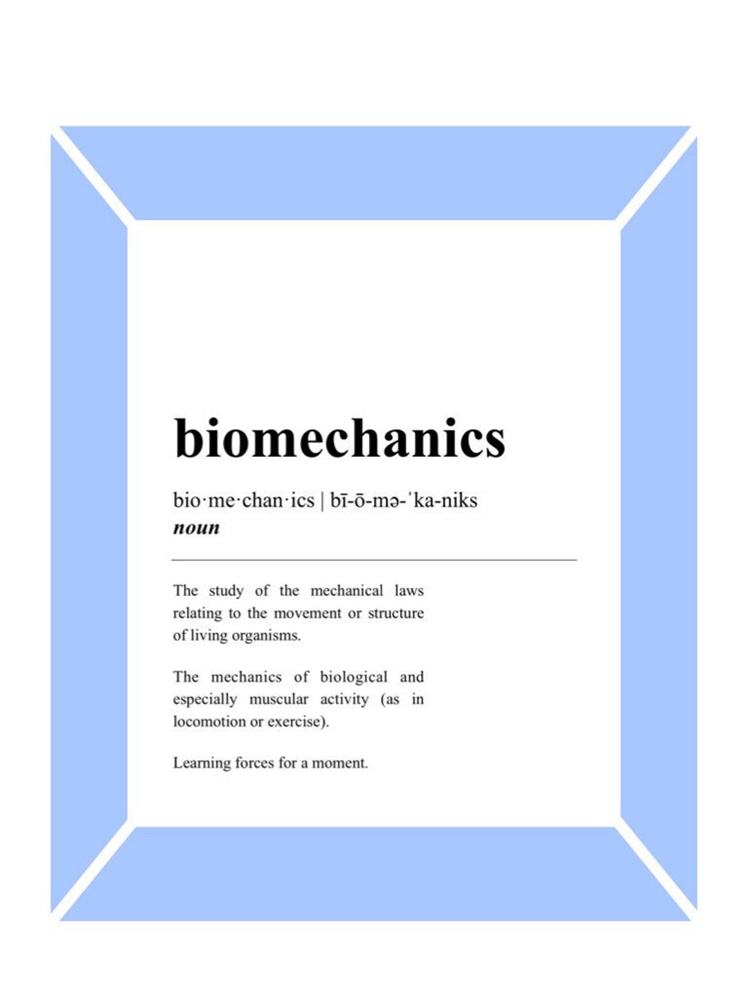 Biomechanics Definition Digital Print | Science Gift Student Graduation ...