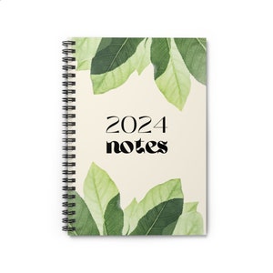 Green Leaf 2024 - Plant Themed Spiral Notebook - Ruled Line - Etsy