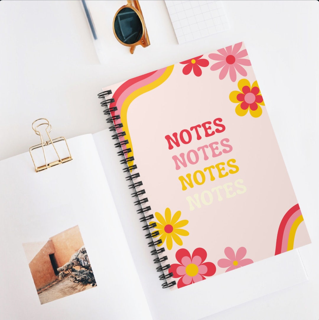 Flower Power - Themed Spiral Notebook - Ruled Line - Etsy