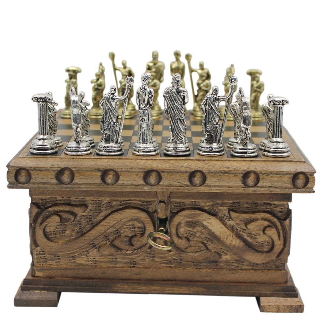 Massive Wooden Chess Box Chess Set With Storage Handmade Chess - Etsy