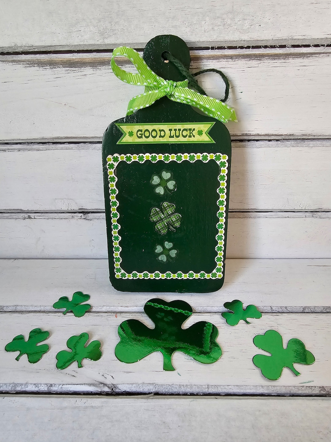 St. Patrick's Day Decor, Decorative Mini Cutting Board, Shamrocks ...