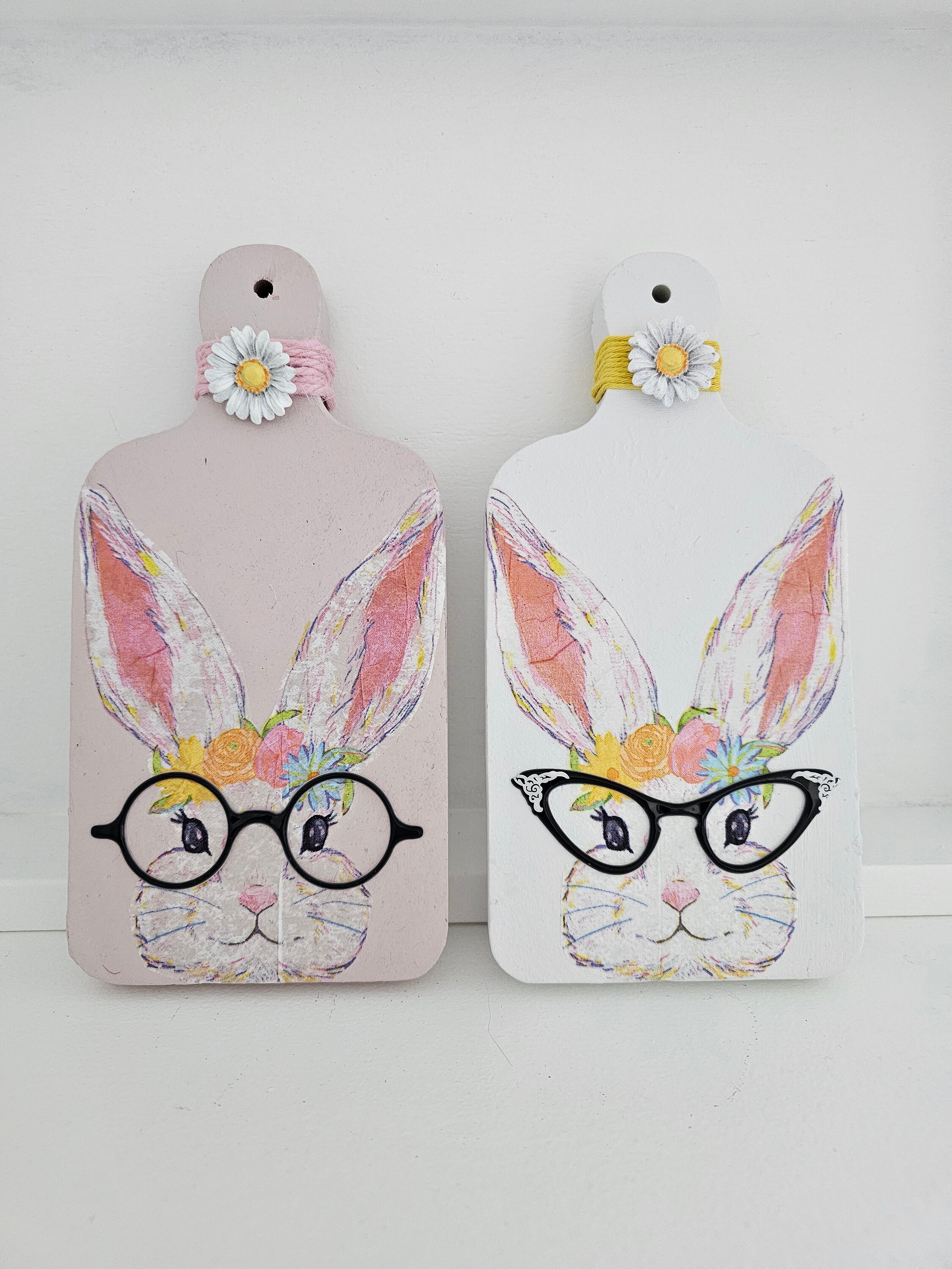 Home/wall Decor, Mini Cutting Boards, Farmhouse, Decoupage, Bunny ...