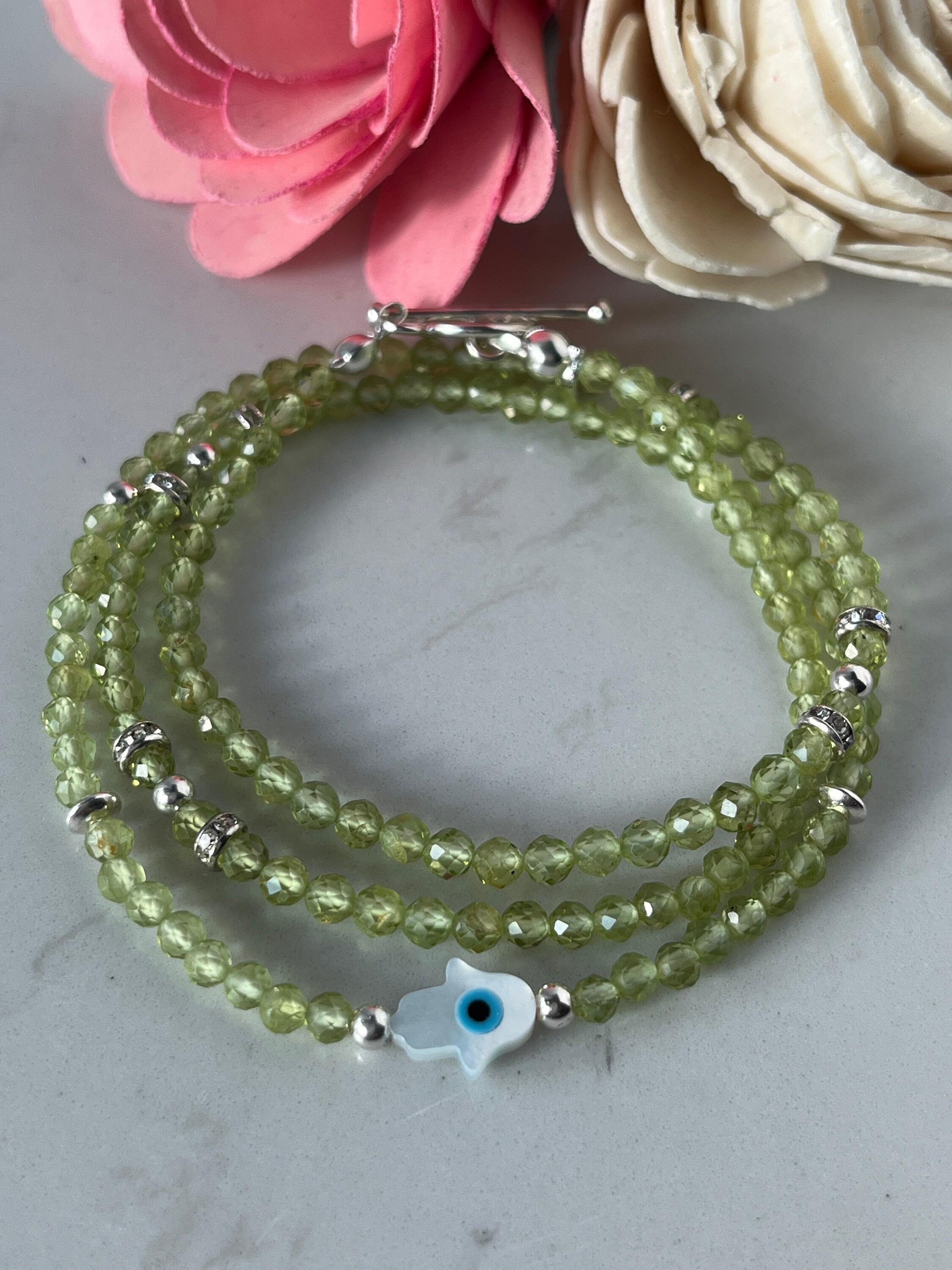 Peridot Evil Eye Bracelet/necklace - Etsy