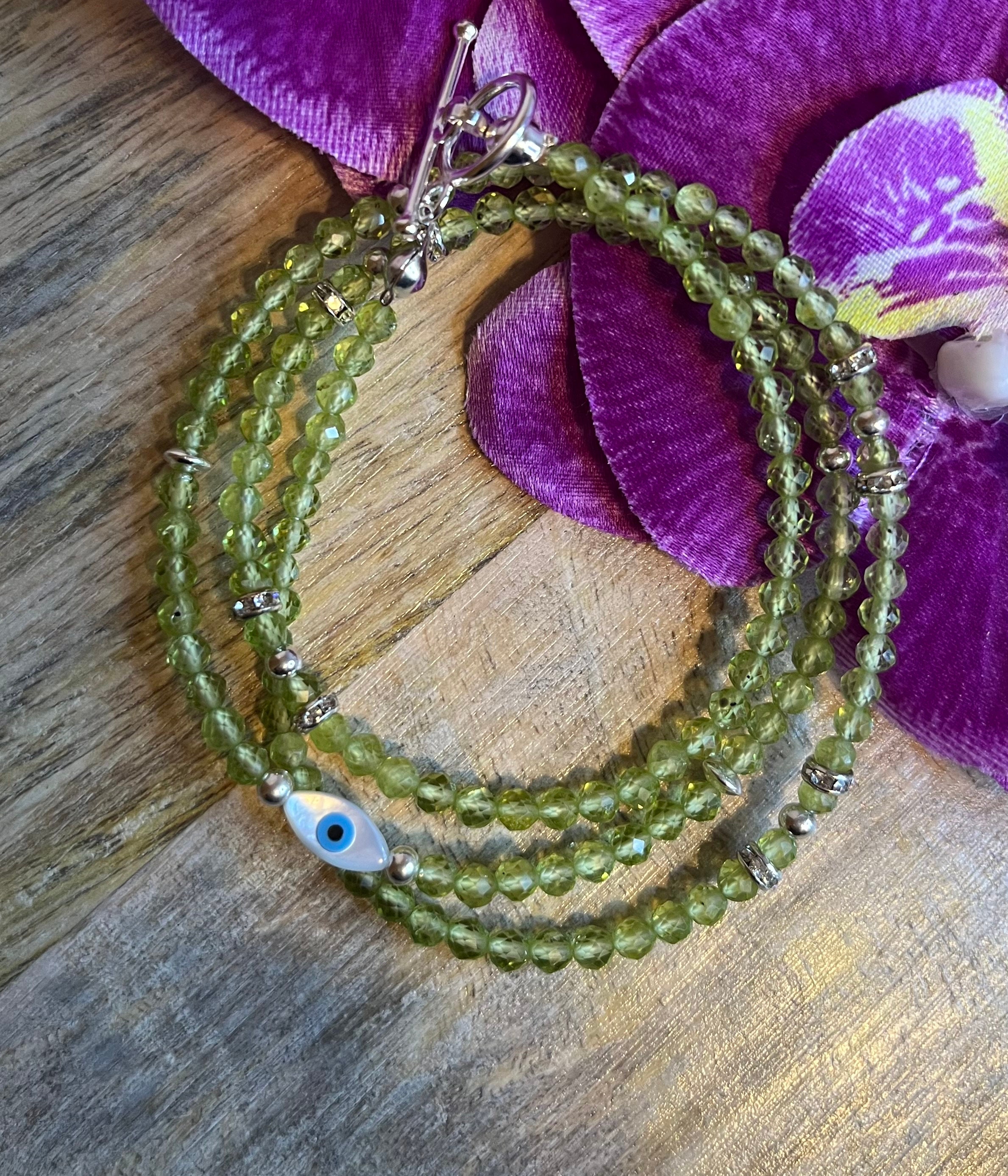 Peridot Evil Eye Bracelet/necklace - Etsy
