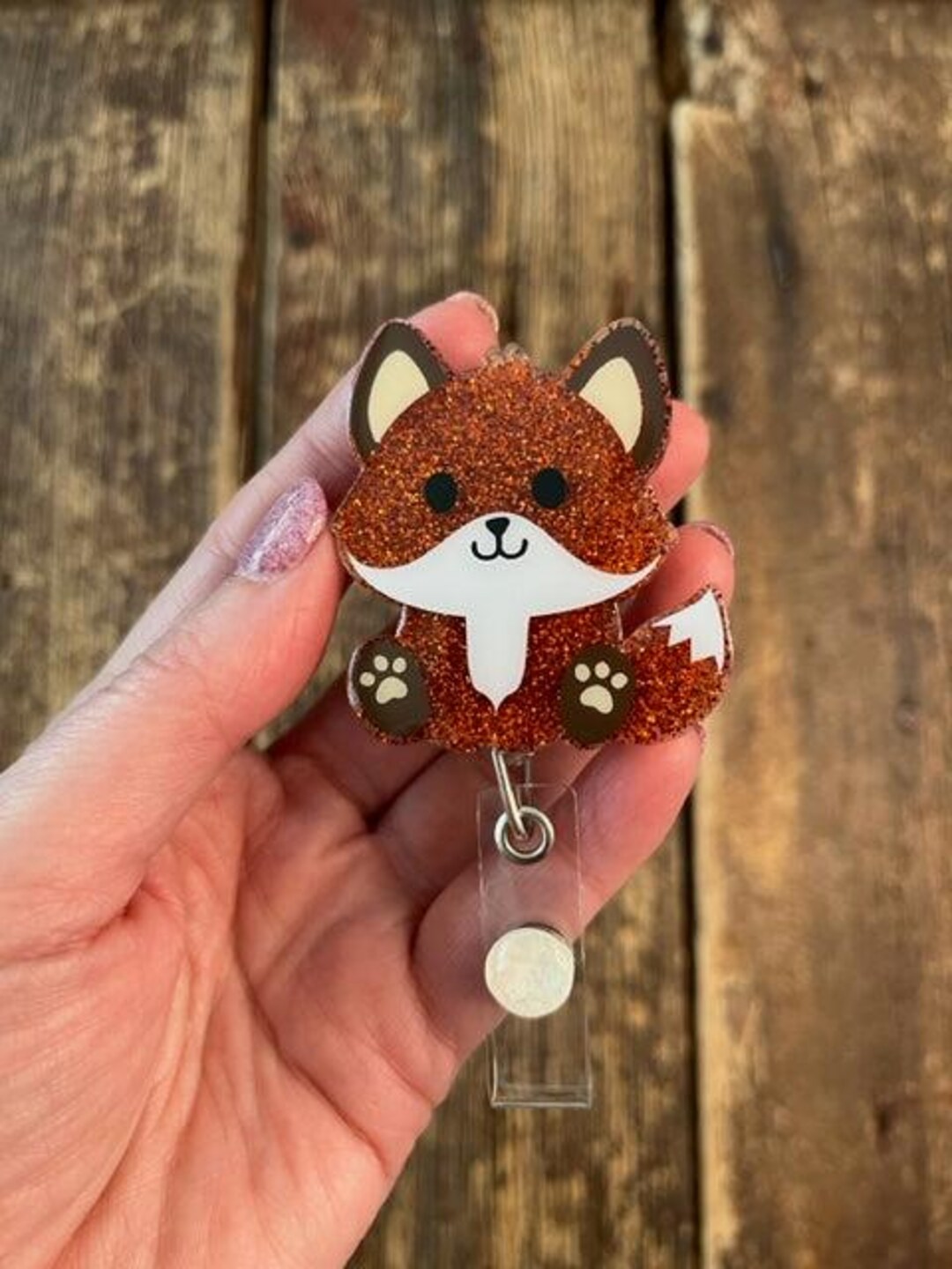 Fox Badge Reel, Work ID Holder, Retractable Badge Reel, Teacher Badge ...