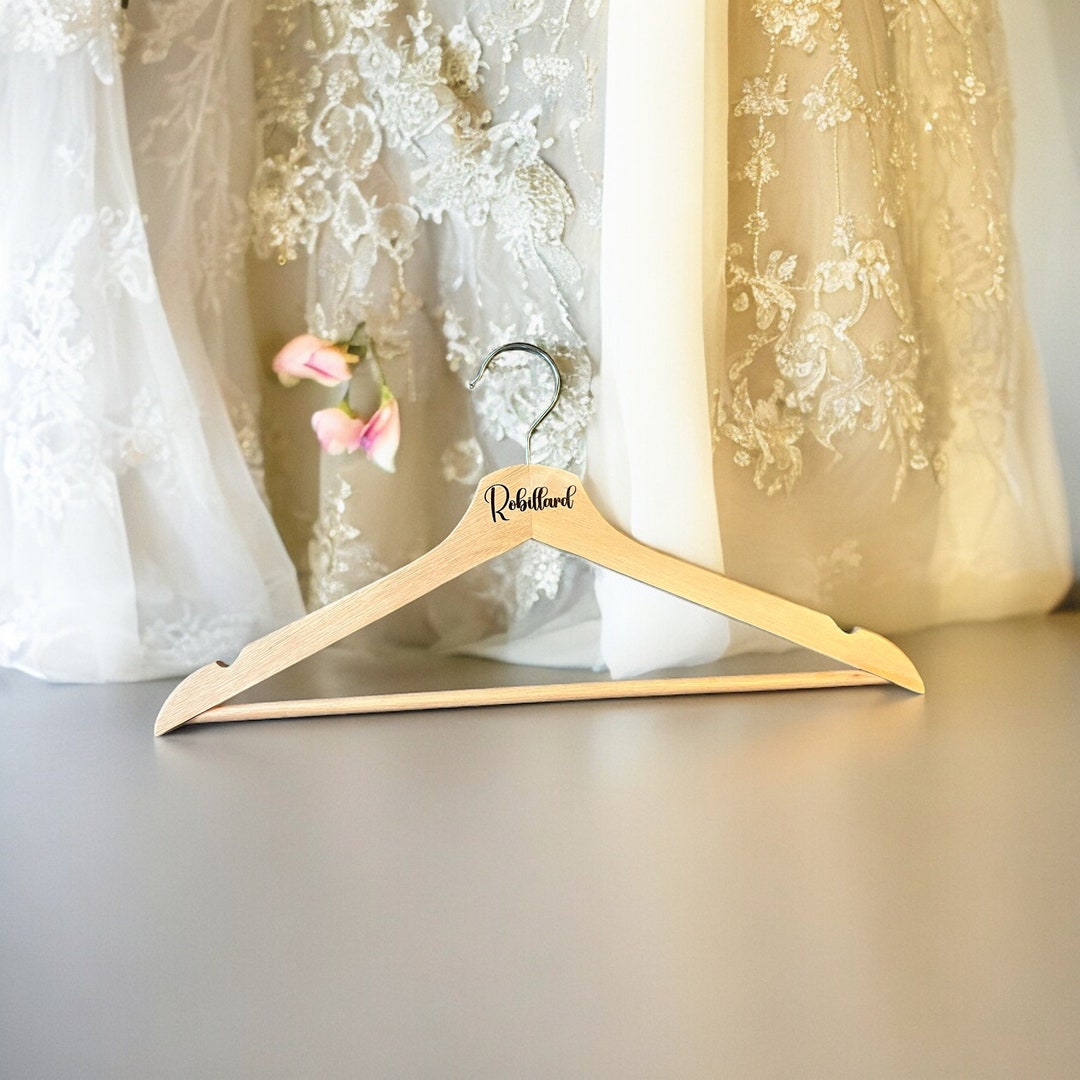 Custom Wooden Hangers for Brides, Wedding Hangers, Custom Bridal Gown ...