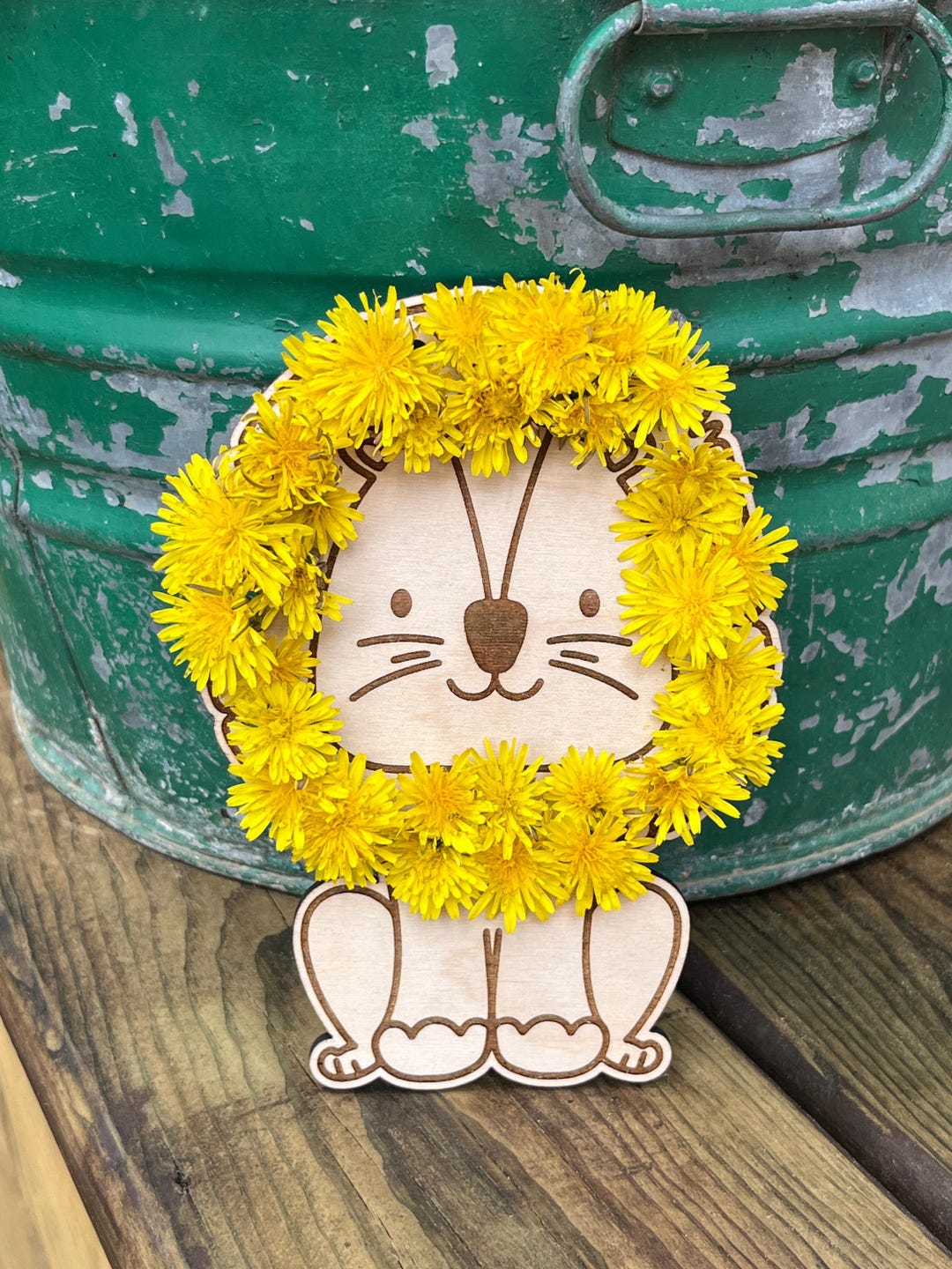 Dandelion Lion Mane Activity: Laser Cut Birch Wood Outdoor Fun - Etsy
