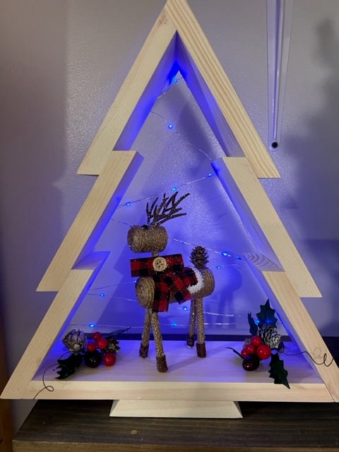 Wooden Christmas Tree Solid Pine Handcrafted Christmas Decor ...