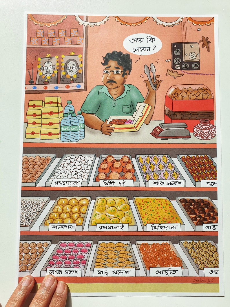 Bengali Sweets Art Indian Sweets Digital Art India Art Food Art Bengali ...