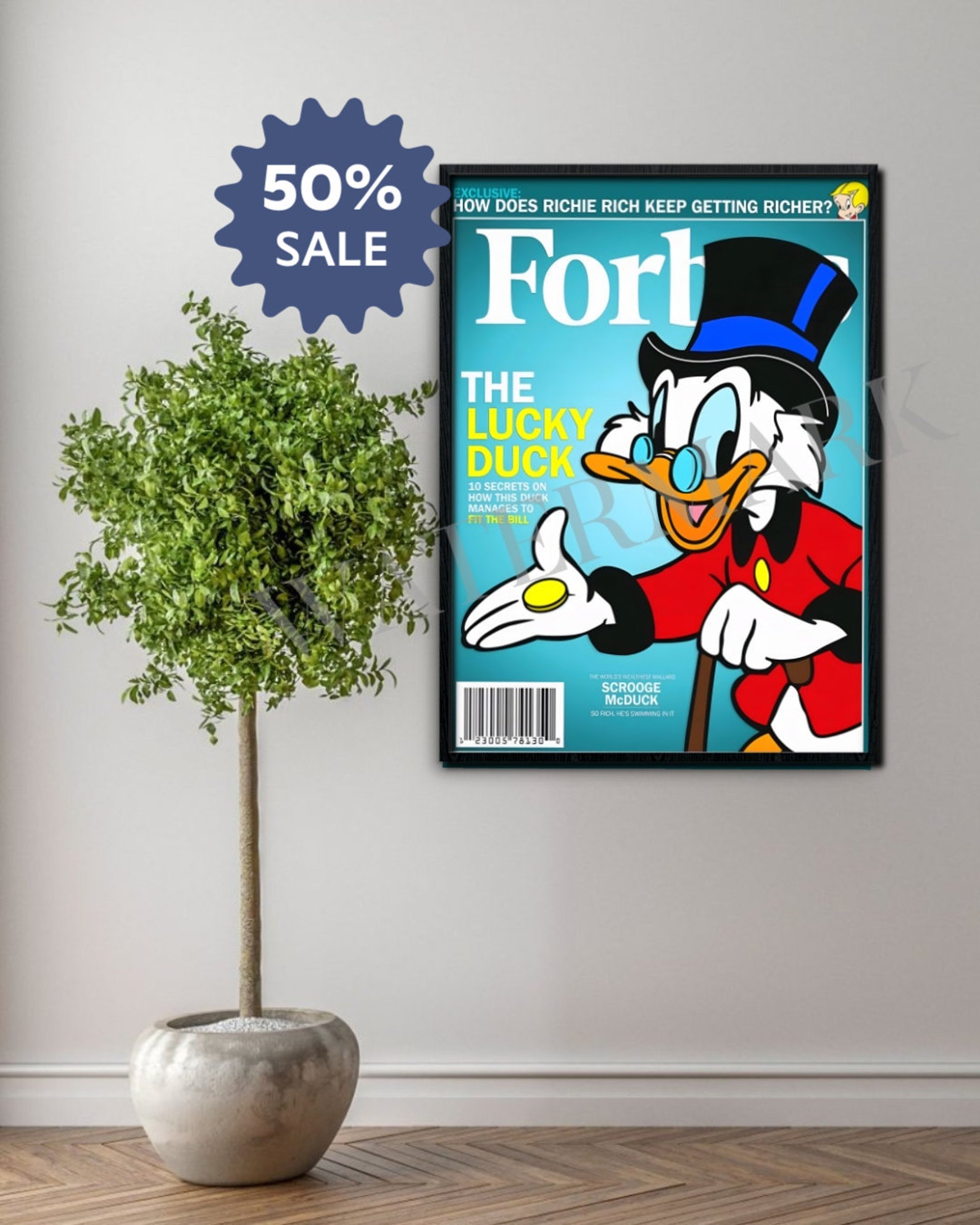 Scrooge Mcduck Forbes Poster, Finance Wall Art, Perfect Gift, Pop Art ...