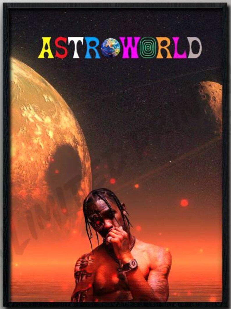 Travis Scott Astroworld Poster Hip Hop Rap Music A3, A4 Physical Poster ...