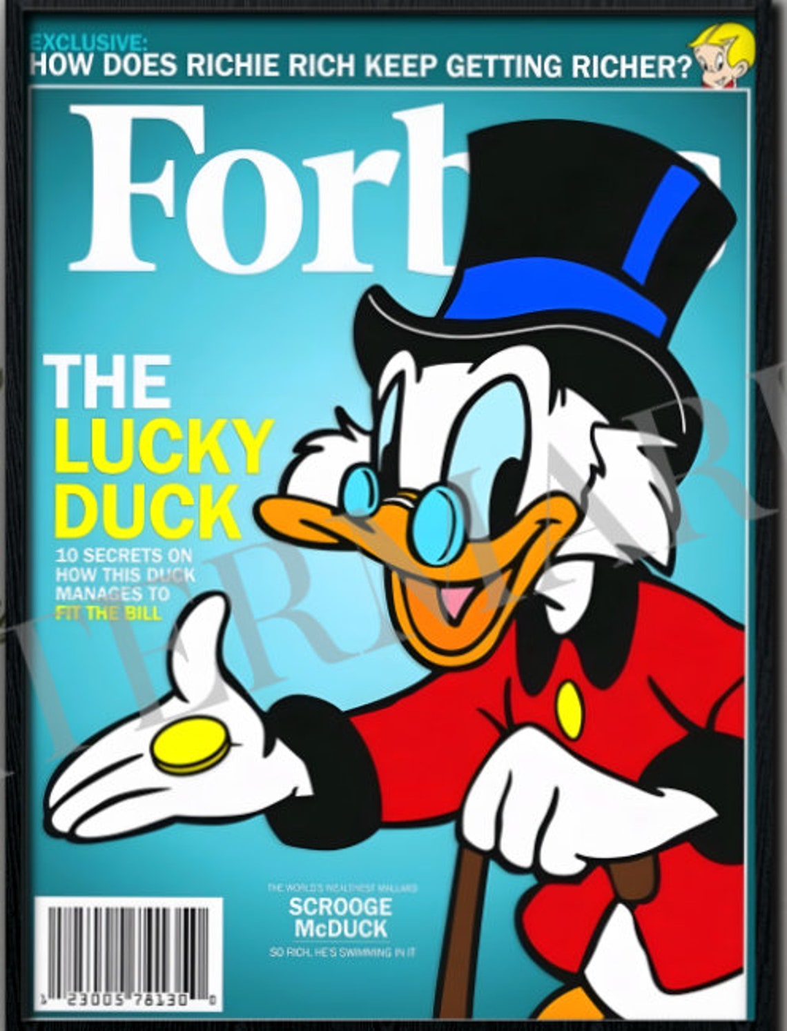 Scrooge Mcduck Forbes Poster, Finance Wall Art, Perfect Gift, Pop Art ...