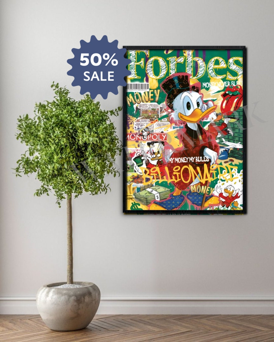 Scrooge Mcduck Forbes Poster, Finance Wall Art, Perfect Gift, Pop Art ...