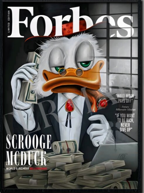 Scrooge Mcduck Forbes Poster Finance Wall Art Perfect Gift - Etsy