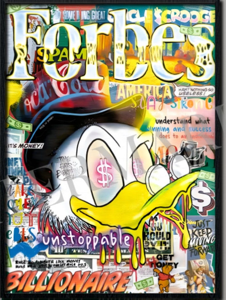 Scrooge Mcduck Forbes Poster, Finance Wall Art, Perfect Gift, Pop Art ...
