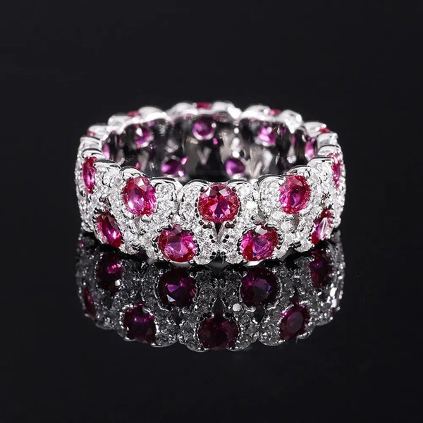 Ruby Eternity Band - Etsy