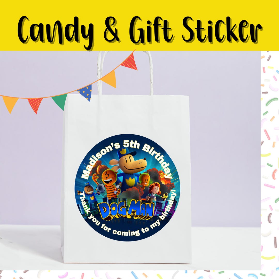 Dogman/dogman Party Decor/gift Circle Sticker/ Gift Favors ...