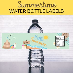 Summer Celebration/summertime Glossy Labels/ Water Bottle Labels/summer ...