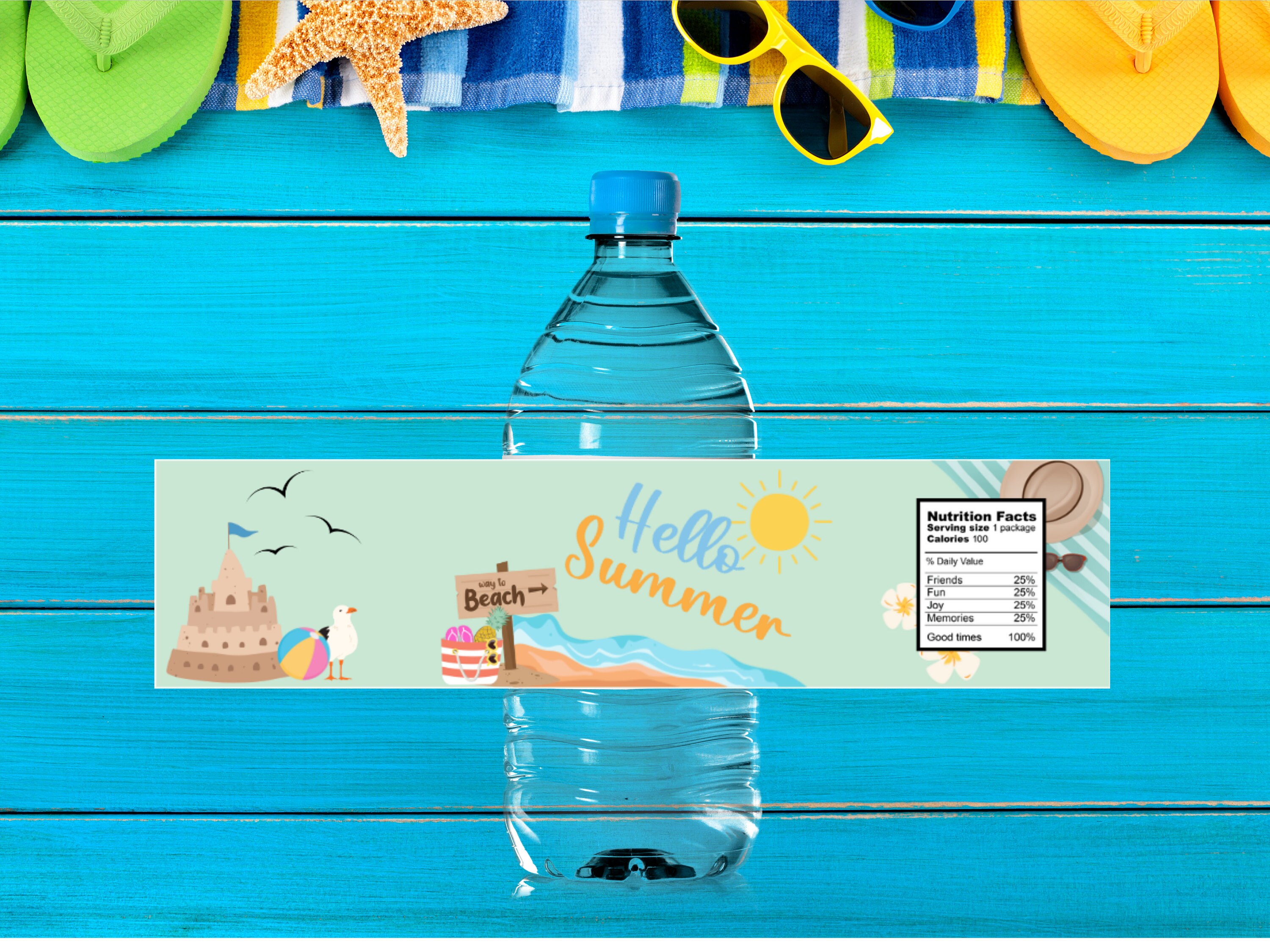 Summer Celebration/summertime Glossy Labels/ Water Bottle Labels/summer ...