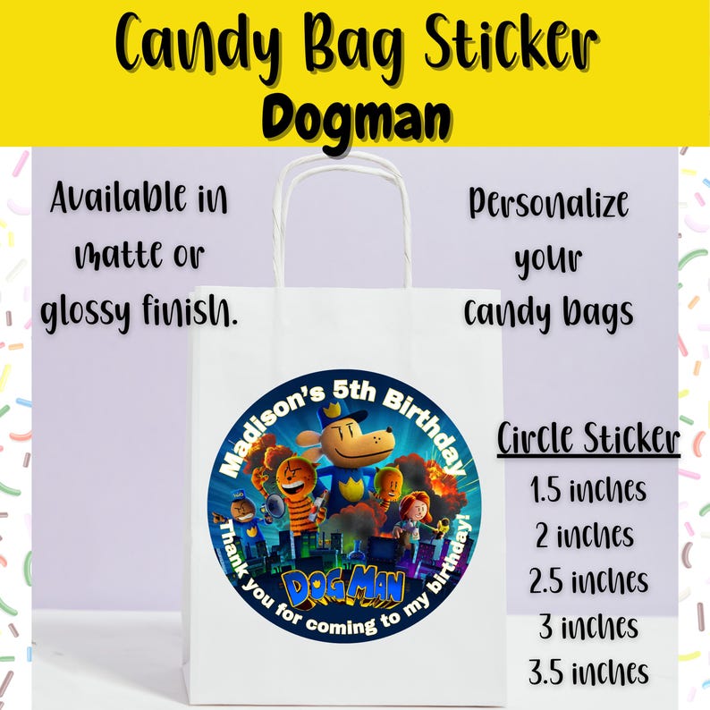 Dogman/dogman Party Decor/gift Circle Sticker/ Gift Favors ...