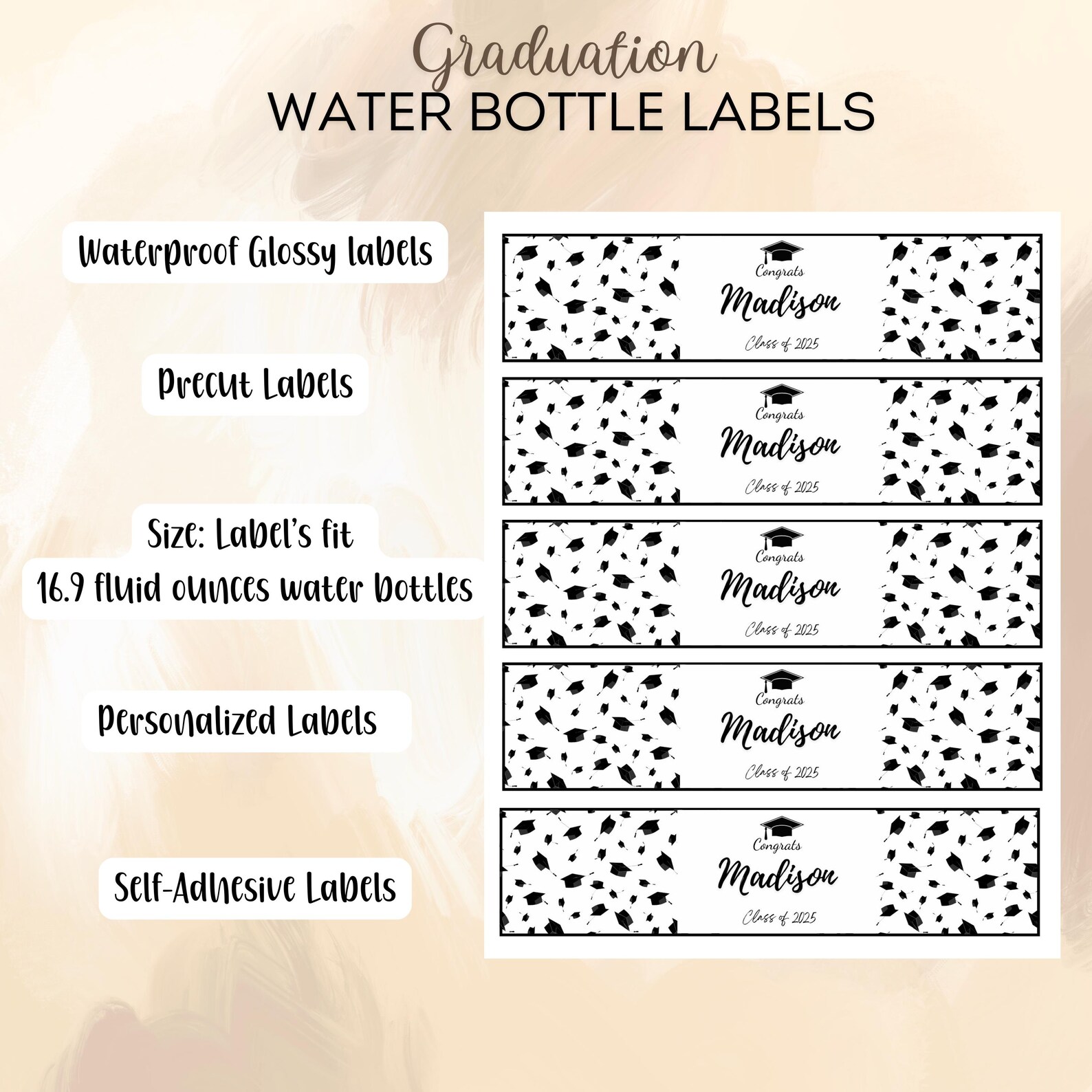 Graduation Water Bottle Label-graduation Party Water Bottle Label ...