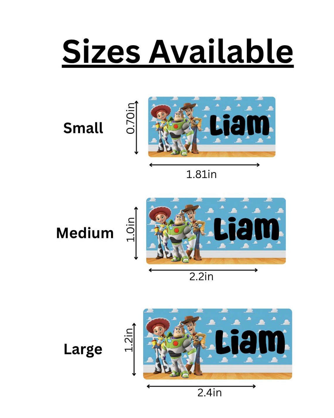 Toy Story, Name Label, School Label, Water-resistant, Daycare Stickers ...