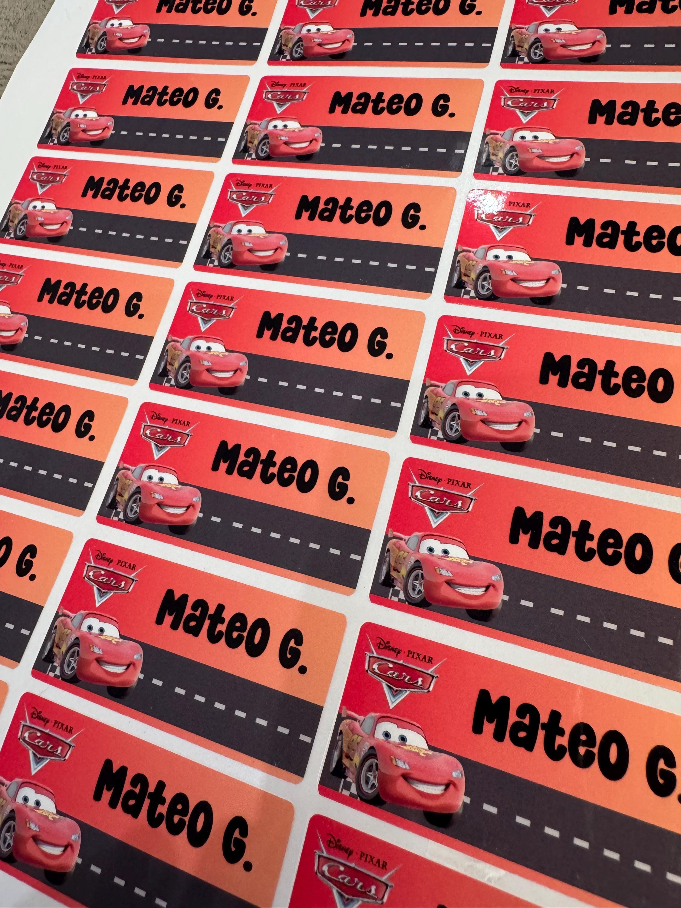 Cars, Disney, Name Label School Label, Daycare Stickers, Kids Sticker ...