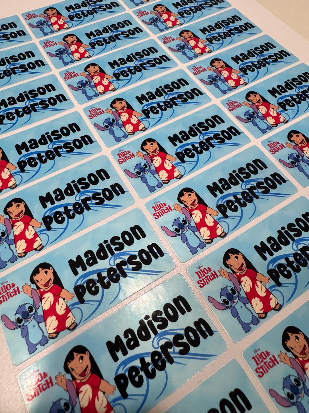Lilo and Stitch, Waterproof, Name Label School, Daycare Stickers, Kids ...