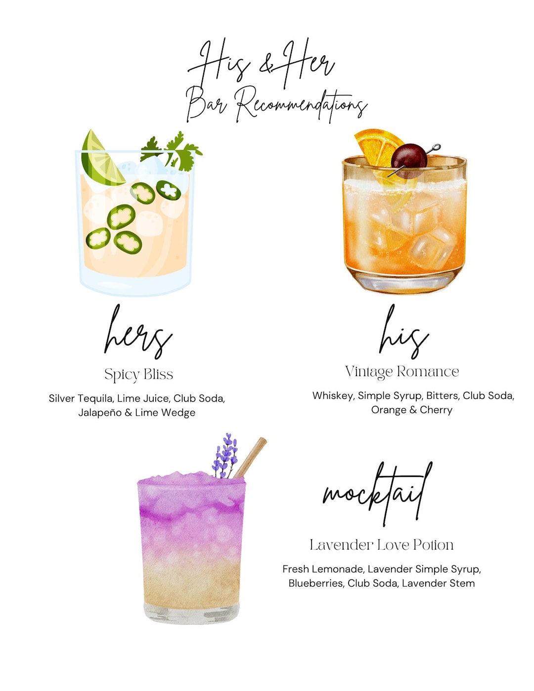 Wedding His and Her Drinks - Etsy