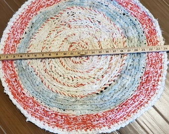 Hand Crocheted Shabby Chic Rag Rug - Etsy