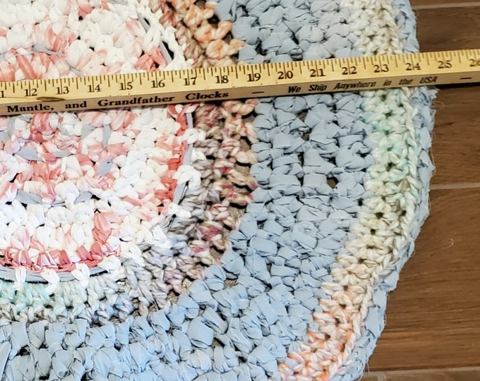 Hand Crocheted Shabby Chic Rag Rug - Etsy