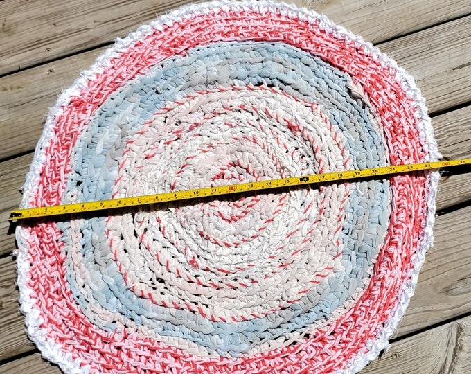 Hand Crocheted Shabby Chic Rag Rug - Etsy